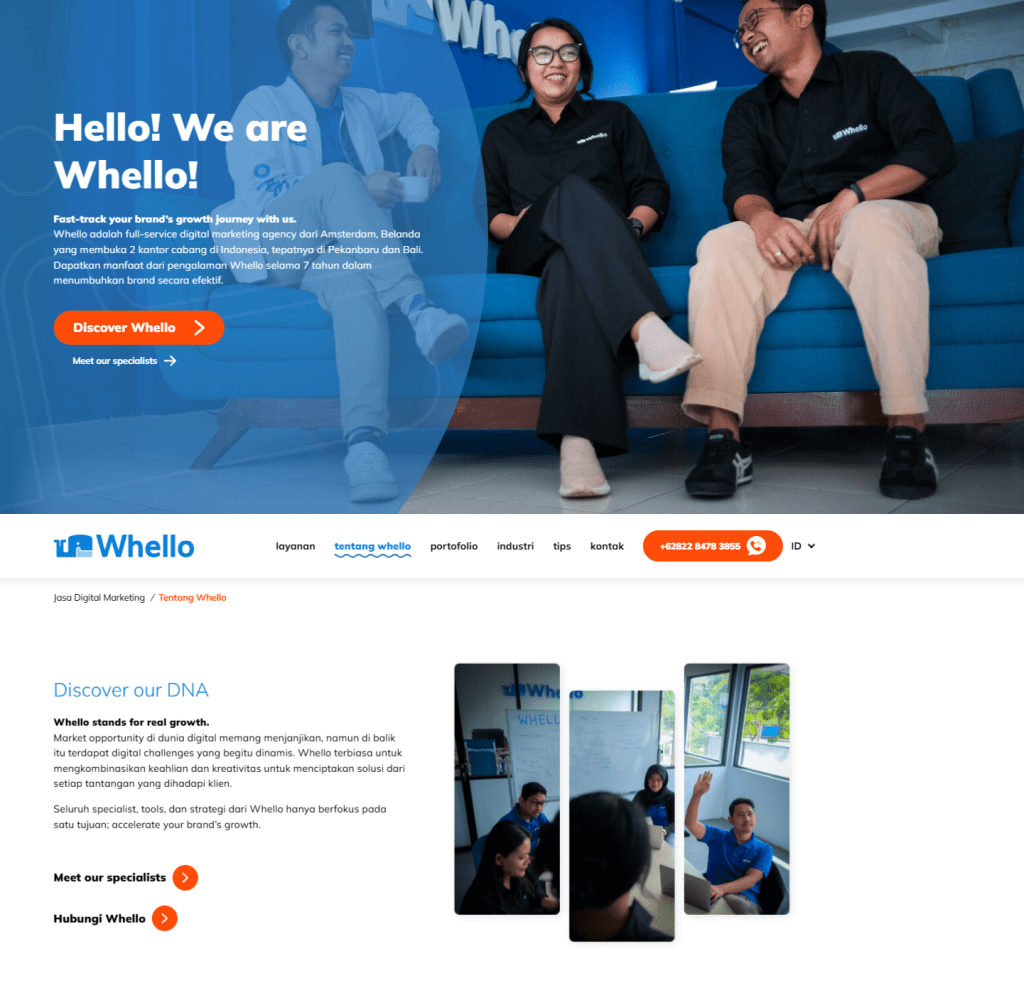 Contoh Desain Website Company Profile | Whello Indonesia