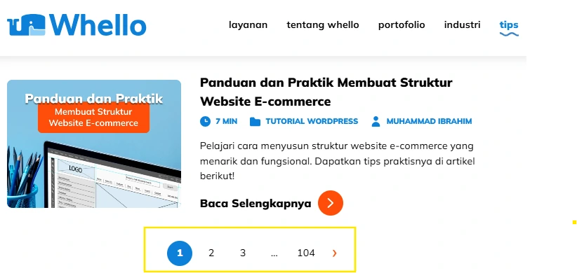 Pagination: Definisi, Contoh, dan Dampak SEOnya | Whello Indonesia
